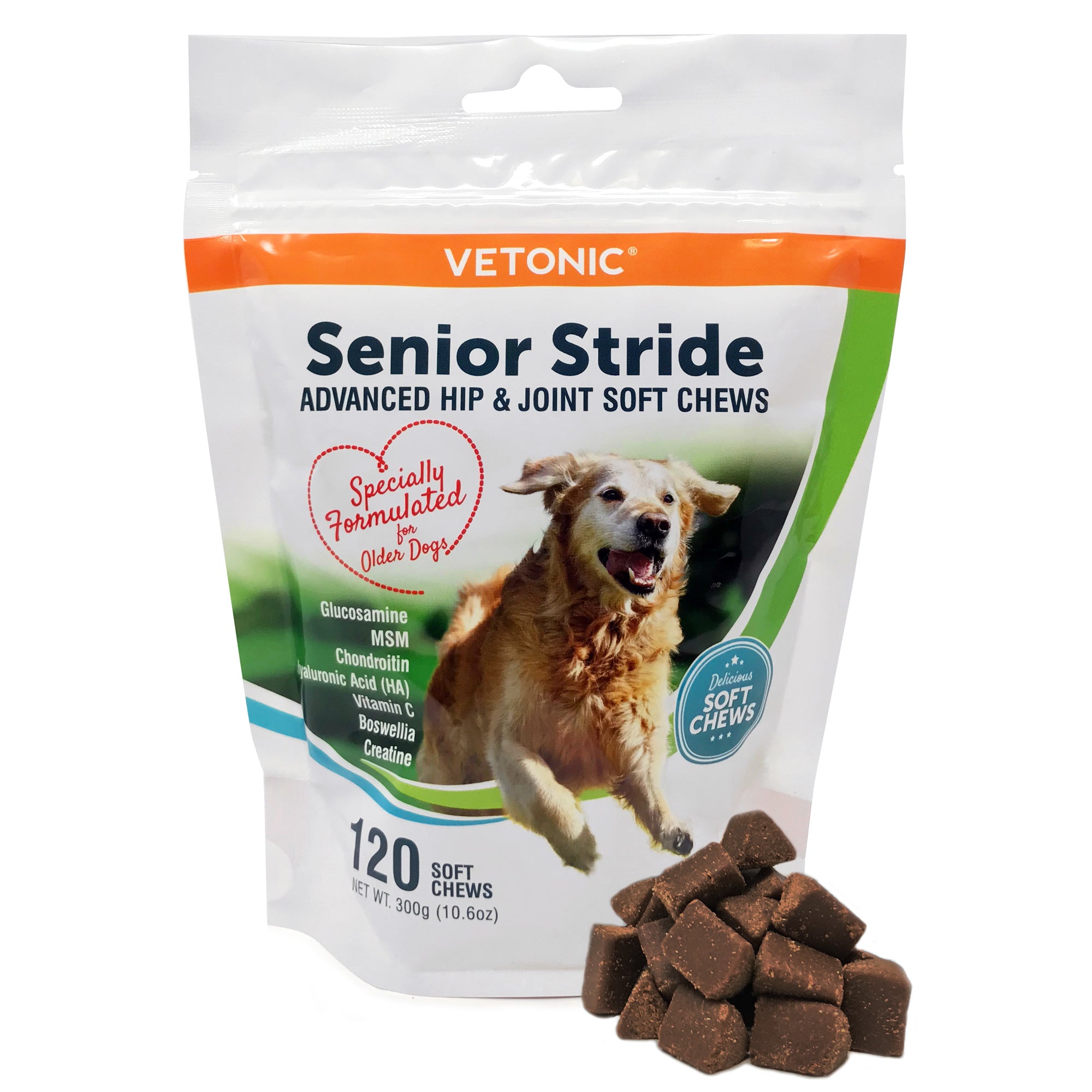 Senior Stride Advanced Hip and Joint Supplement for Dogs | Vetonic